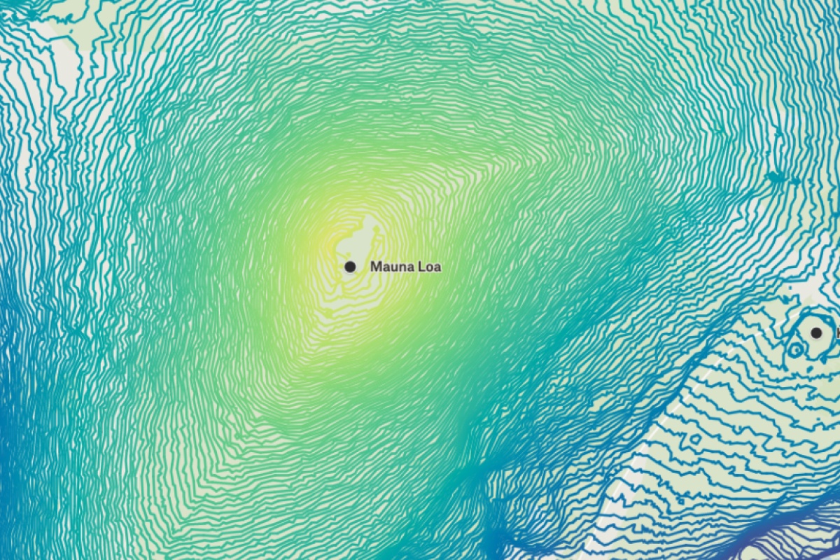 Hawai'i Elevation - Felt Map Gallery